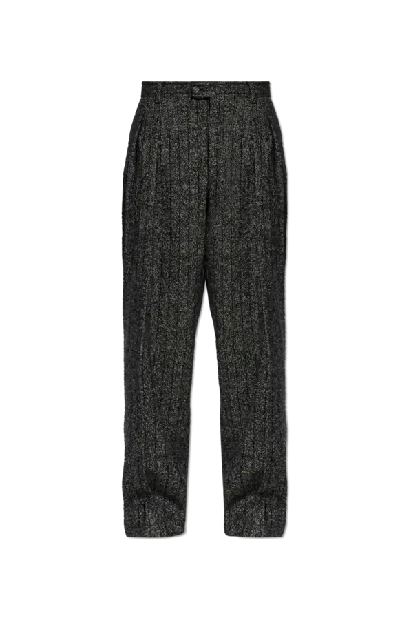Dolce & Gabbana Gray Wool Striped Tailored Trousers - Grey