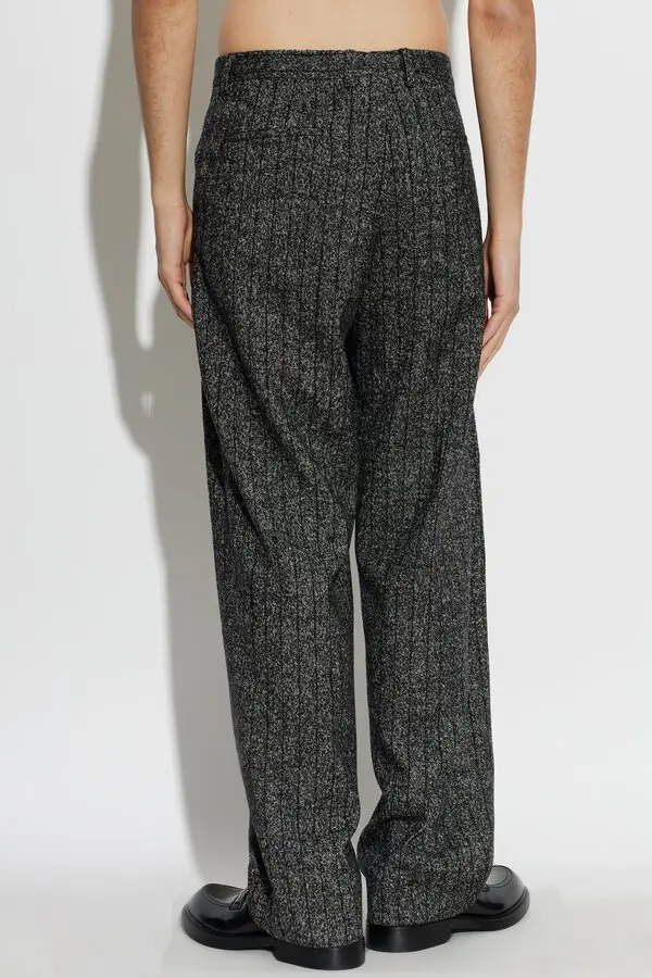 Dolce & Gabbana Gray Wool Striped Tailored Trousers