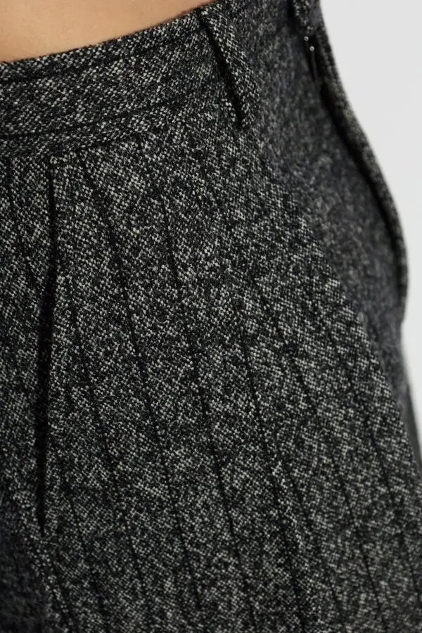 Dolce & Gabbana Gray Wool Striped Tailored Trousers