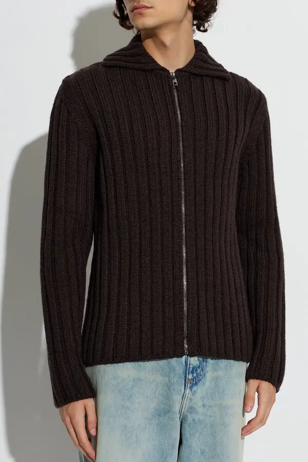 Dolce & Gabbana Wool Cardigan With Wide Collar