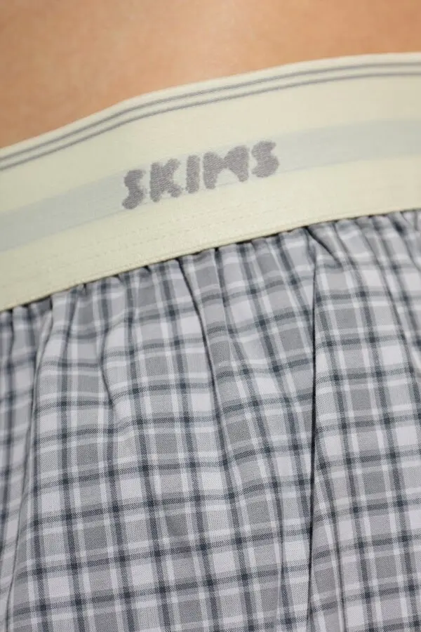 SKIMS Pajama Pants Cotton Poplin Gray-purple Plaid