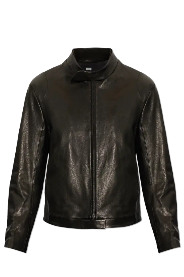 POST ARCHIVE FACTION Leather Stand Collar Jacket