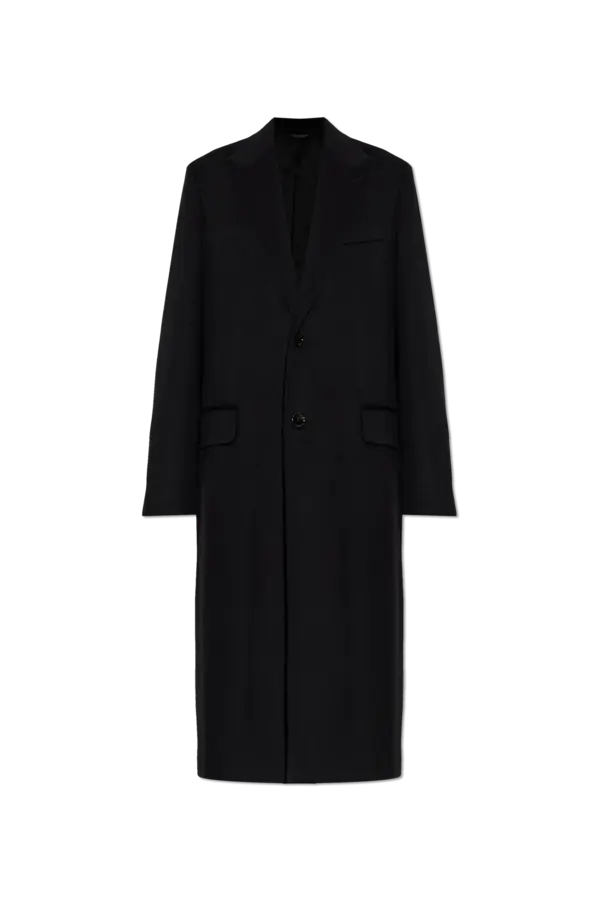 Dolce & Gabbana Cashmere Coat With Single Vent - Black