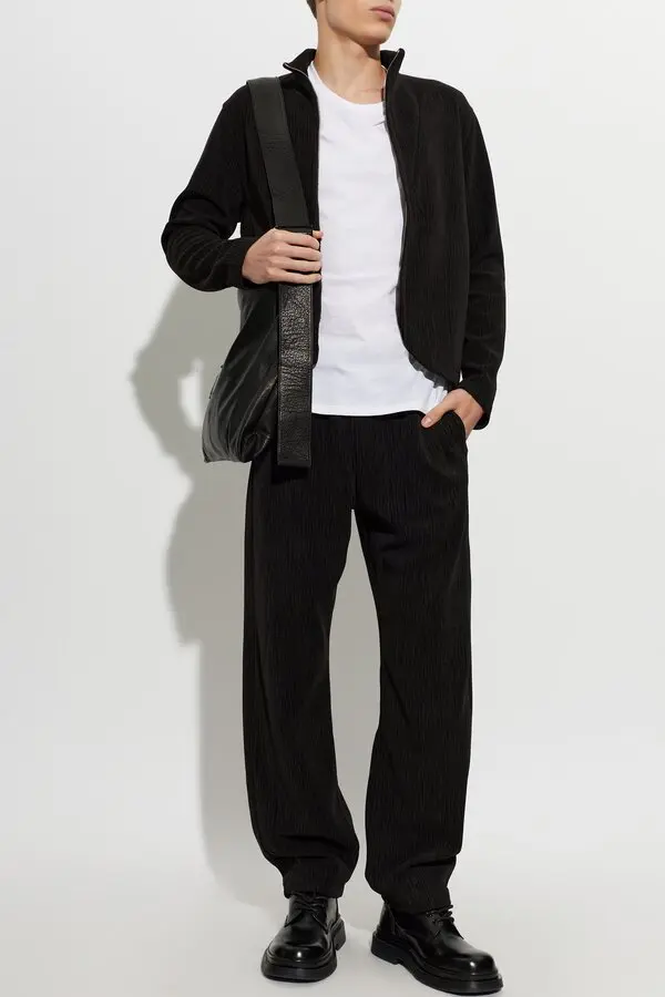 POST ARCHIVE FACTION Ribbed Jacket With Stand Collar By
