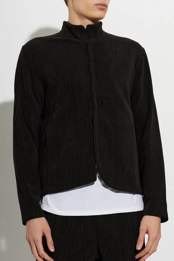POST ARCHIVE FACTION Ribbed Jacket With Stand Collar By