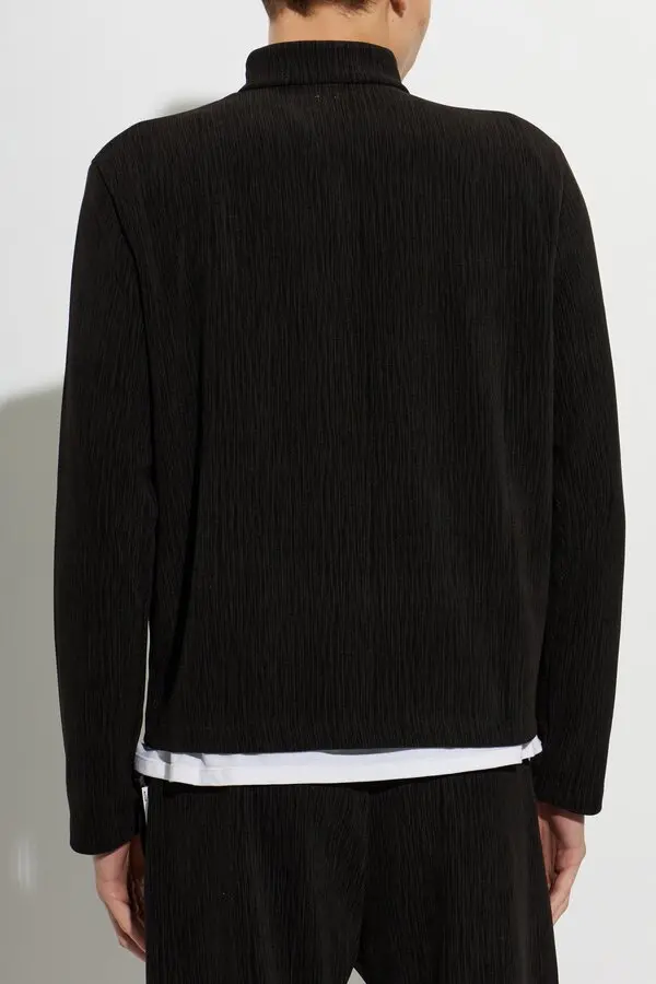 POST ARCHIVE FACTION Ribbed Jacket With Stand Collar By