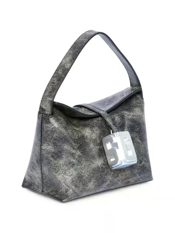 Gcds Mega Mini Comma Distressed-leather Tote Bag