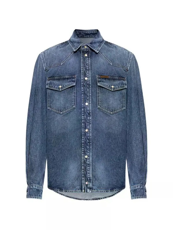 Moncler Logo-patch Denim Shirt