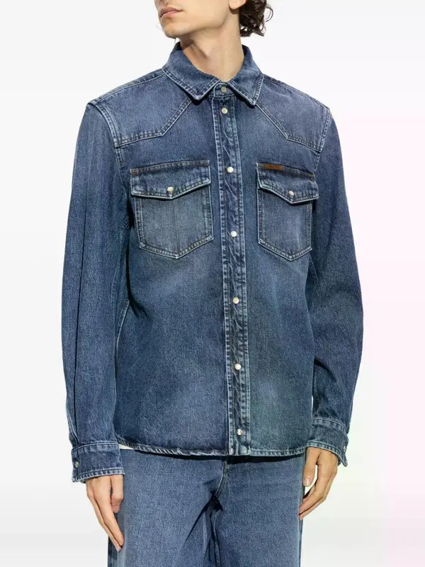 Moncler Logo-patch Denim Shirt