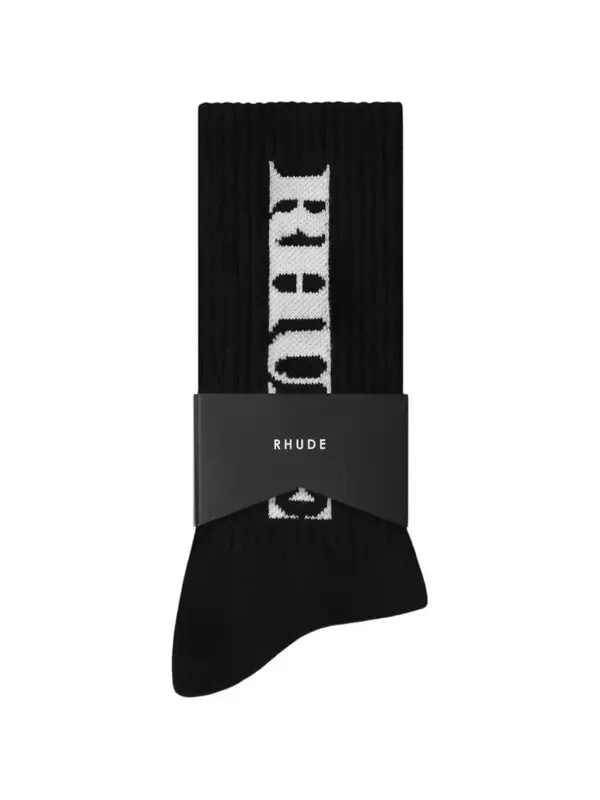 Rhude Dinero Logo-intarsia Socks