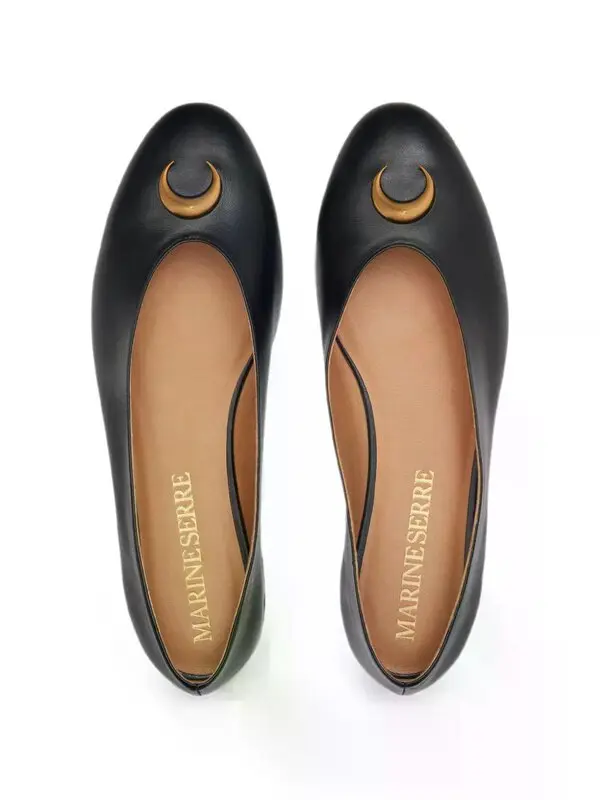 MARINE SERRE Smooth Leather Ms Ball Classic Ballerina Flats