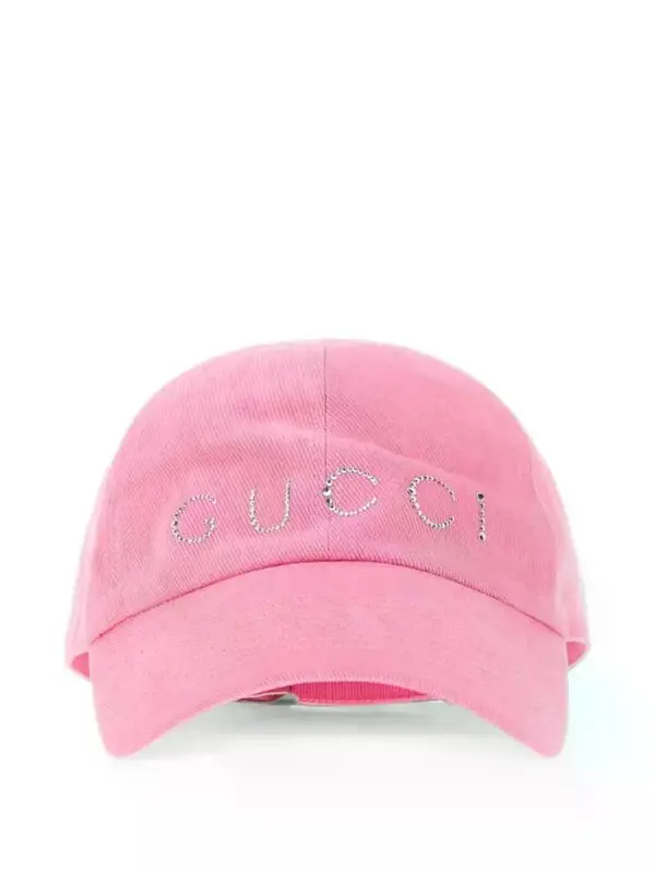 Gucci Crystal-embellished Baseball Cap - Pink