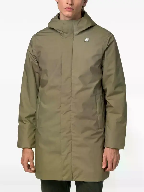 K-WAY Hooded Logo-patch Padded Coat