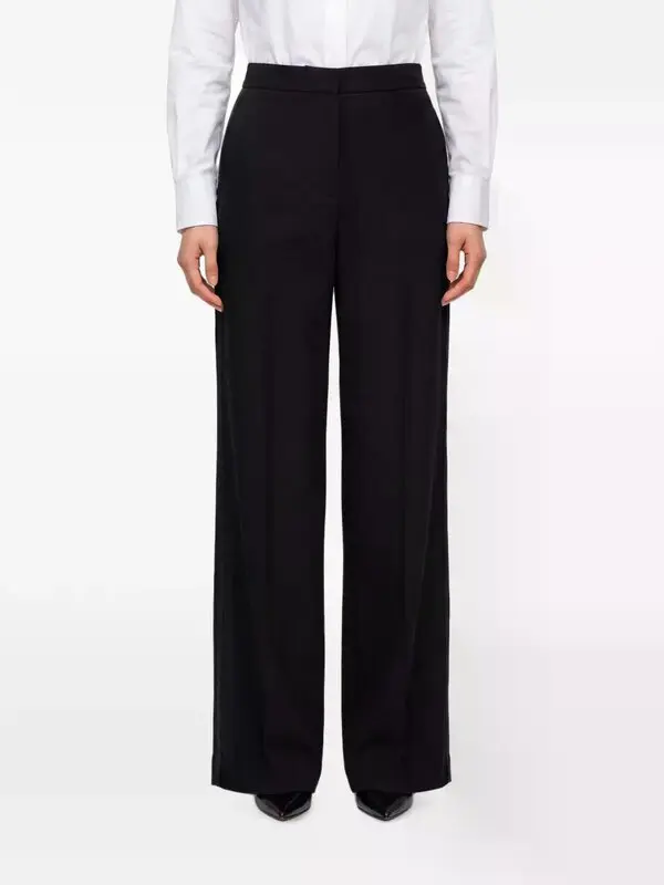 SUTTON NEW YORK Satin-trimmed Wide-leg Trousers