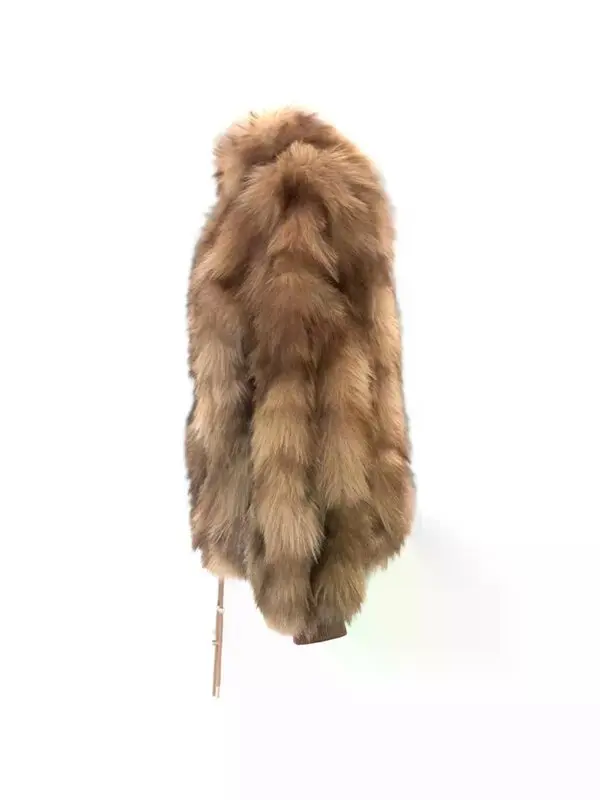 SWORD 6644 Faux-fur Drawstring-hem Jacket - Brown