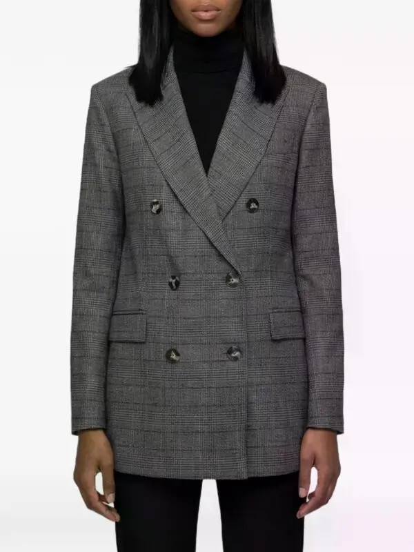 SUTTON NEW YORK Double-breasted Prince Of Wales Check Blazer