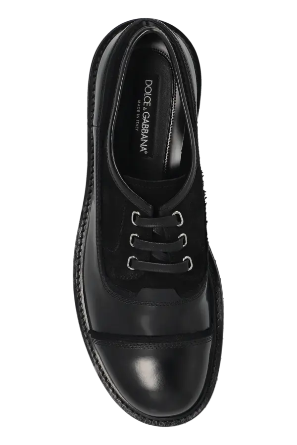 Dolce & Gabbana Leather Lace-up Flat Shoes By