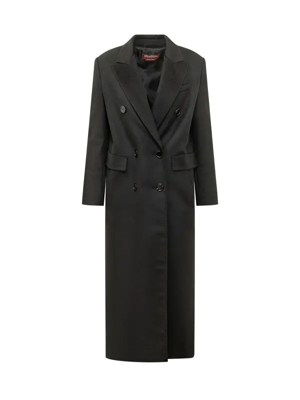 Max Mara Appliqué-detail Overcoat With Vest Panel And Patch Pocket