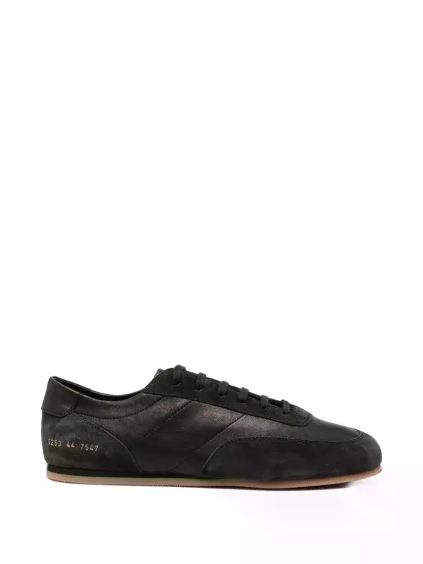 COMMON PROJECTS Minimal Suede-panelled Leather Sneakers - Black