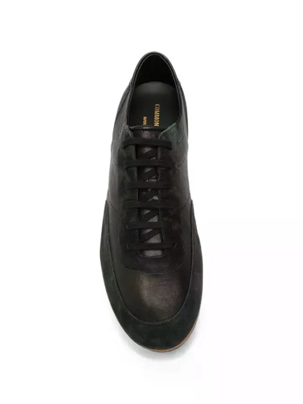 COMMON PROJECTS Minimal Suede-panelled Leather Sneakers - Black