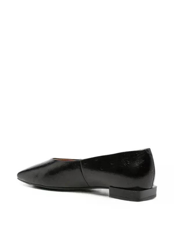 ANGEL ALARCON Ostrich-effect Leather Ballet Flats