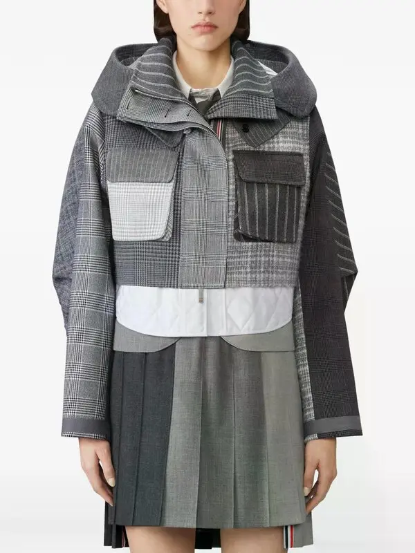 Thom Browne High Twist Wool Funmix Cropped Tailored Parka