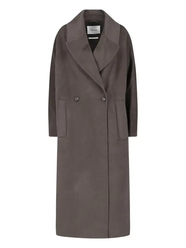 IVY OAK Double-breasted Long Coat - Grey