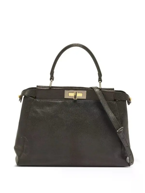 Fendi 2012 Medium Peekaboo Leather Handbag - Black