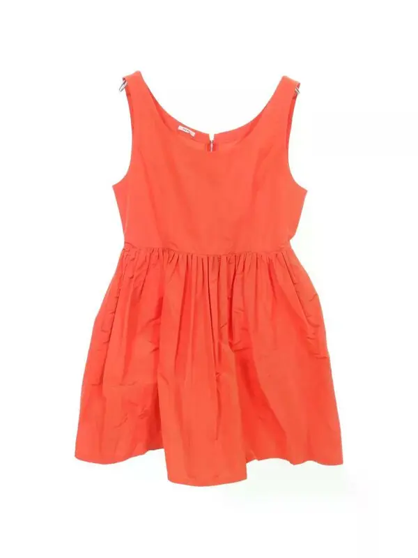 Miu Miu 2010 Sleeveless Gathered Mini Dress - Orange