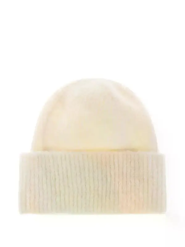 Canada Goose Logo-appliqué Ribbed-knit Beanie Hat - Neutrals