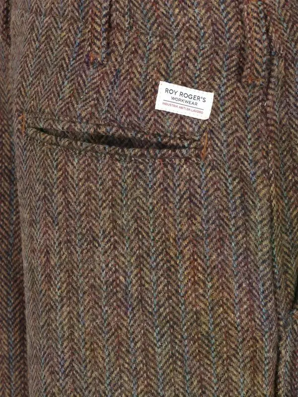 ROY ROGER'S Adrian Herringbone-pattern Straight-leg Trousers