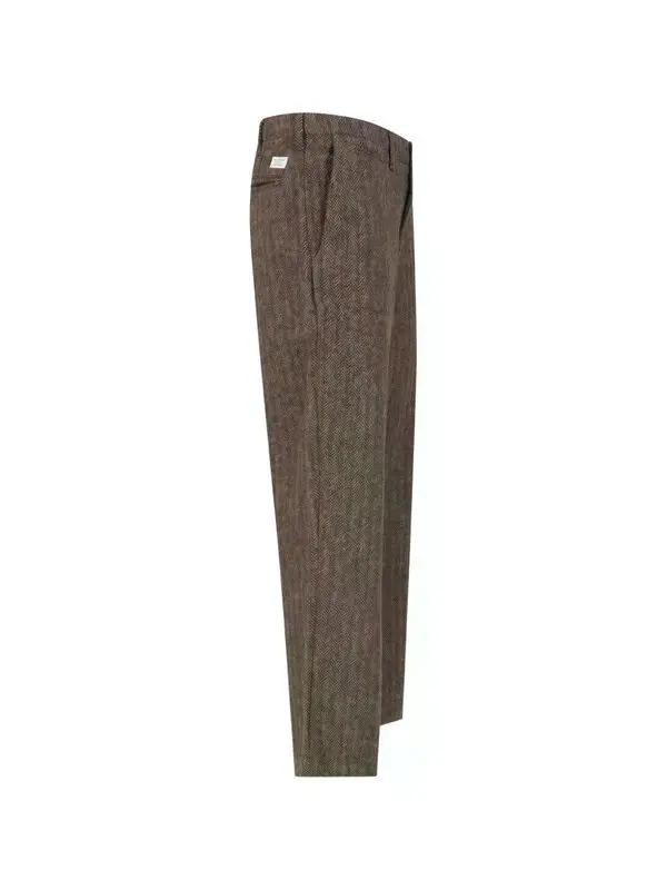 ROY ROGER'S Adrian Herringbone-pattern Straight-leg Trousers