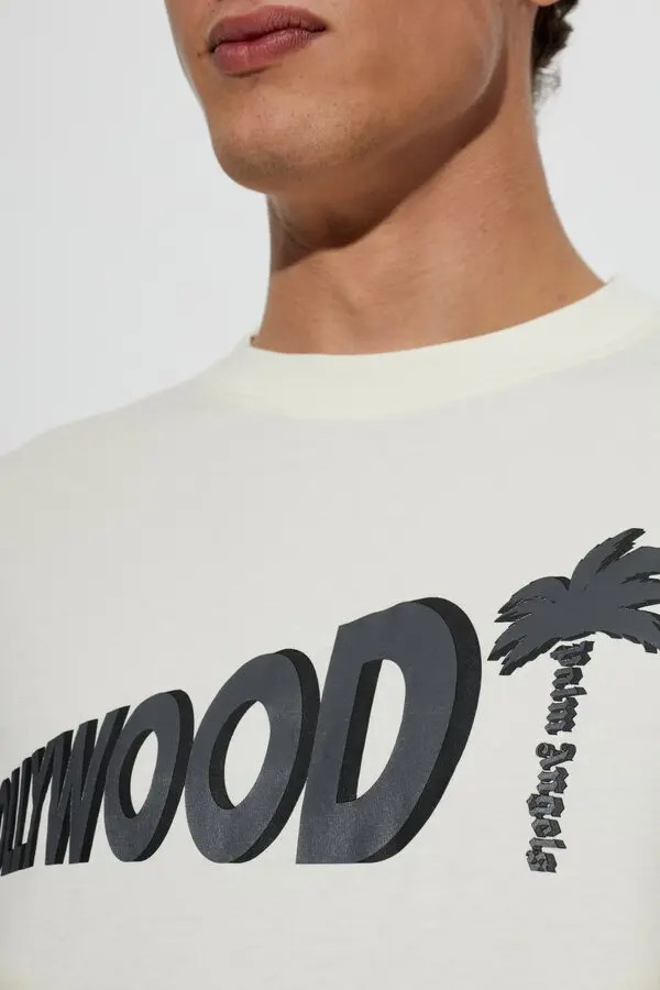 Palm Angels Oversized T-shirt With "hollywood" Print
