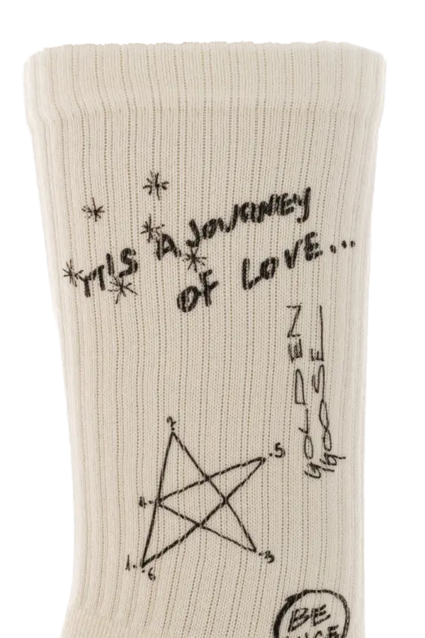 GOLDEN GOOSE Cotton Ribbed Socks With Logo
