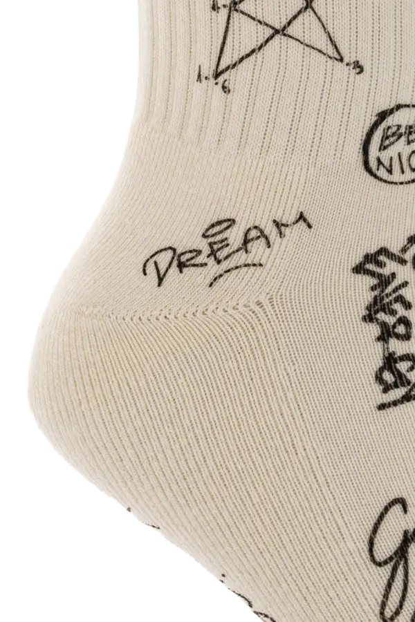 GOLDEN GOOSE Cotton Ribbed Socks With Logo