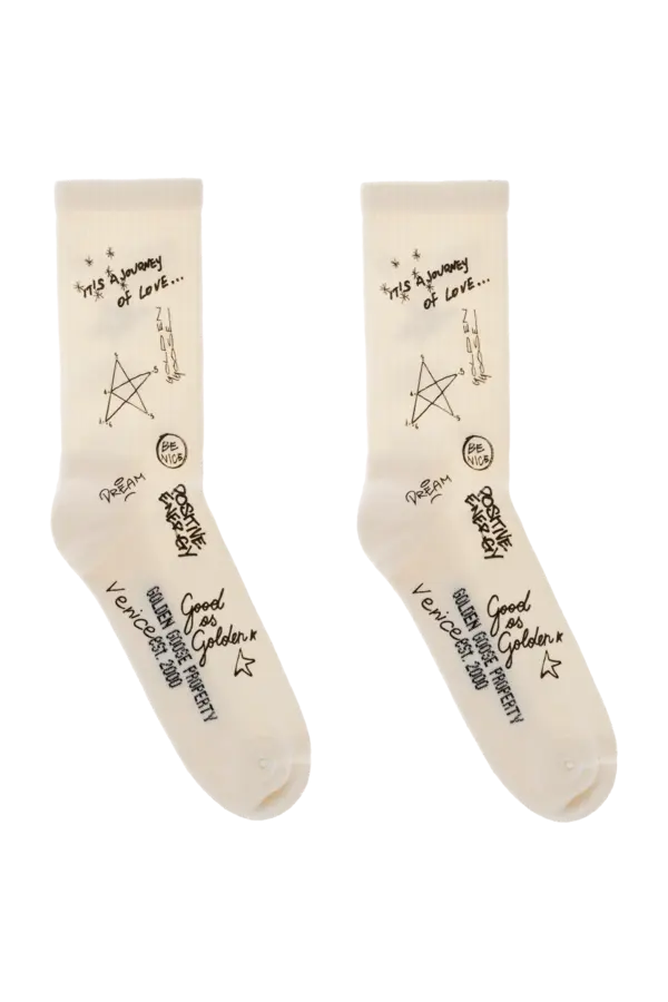 GOLDEN GOOSE Cotton Ribbed Socks With Logo