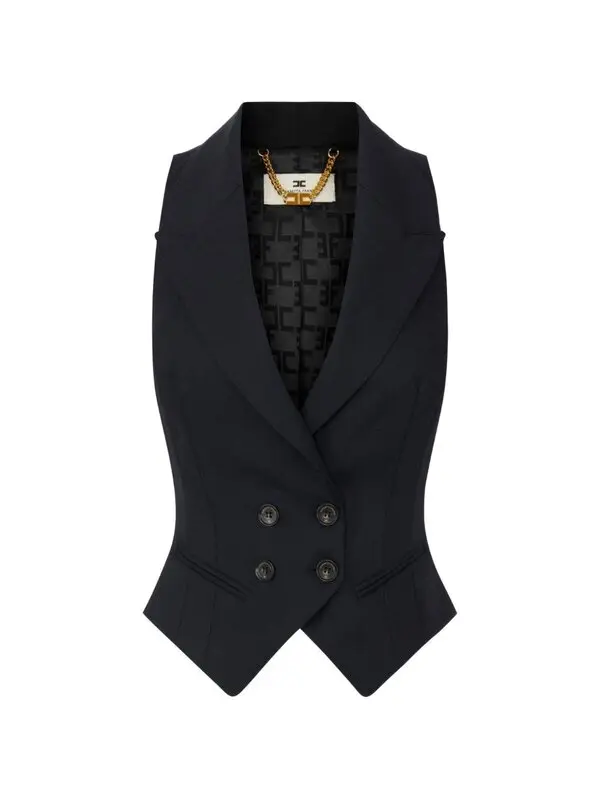 Elisabetta Franchi Wool Double-breasted Vest