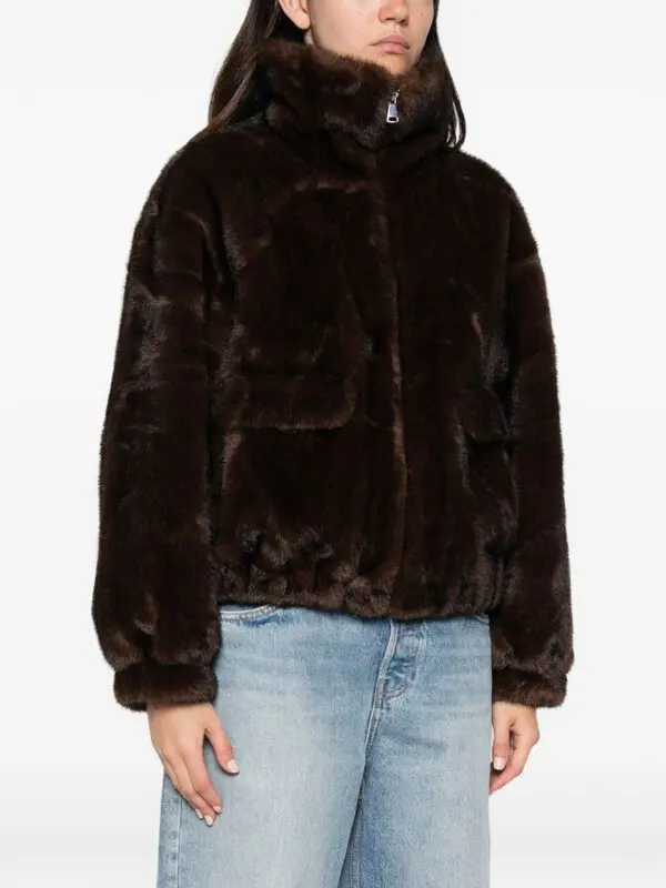 SOSUE Faux-fur Bomber Jacket