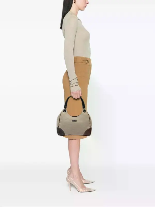 Gucci 2016-2026 Guccissima Trimmed Canvas Colbert Shoulder Bag - Neutrals