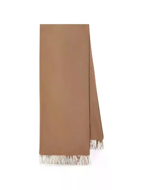 Max Mara Fringed Logo-embroidered Scarf