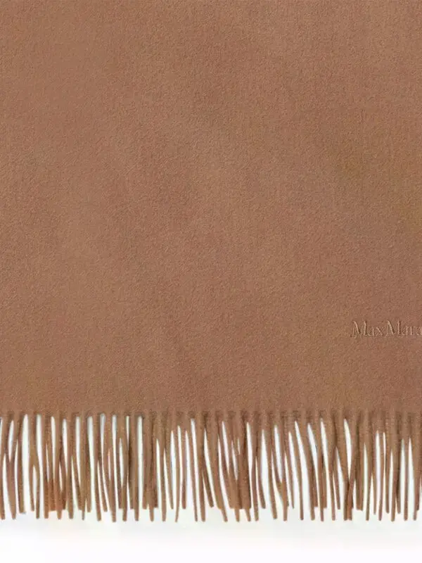 Max Mara Fringed Logo-embroidered Scarf