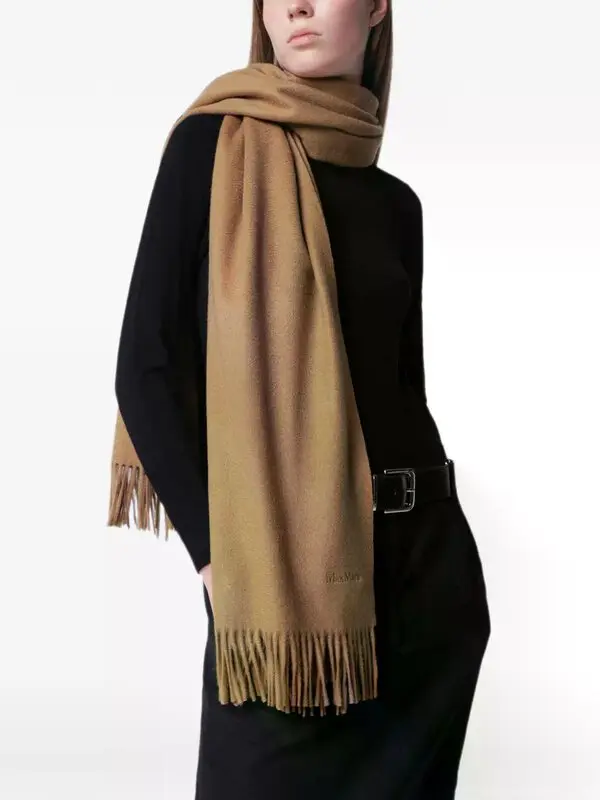 Max Mara Fringed Logo-embroidered Scarf