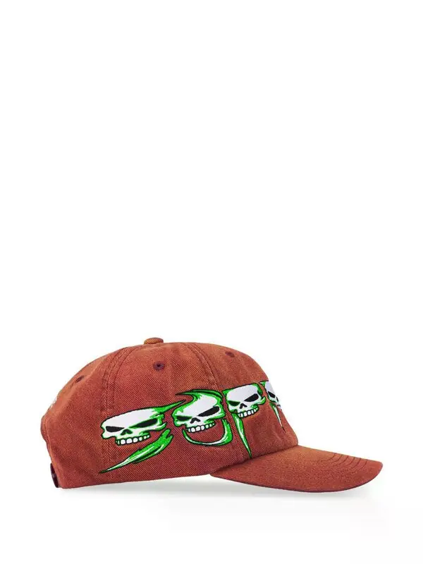 Supreme Skulls Spellout 6-panel Cap - Brown