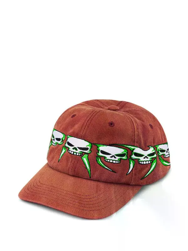 Supreme Skulls Spellout 6-panel Cap - Brown