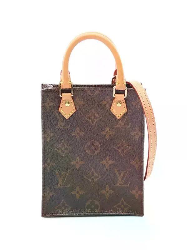 LOUIS VUITTON 2020 Monogram Petite Sac Plat Tote Bag - Brown