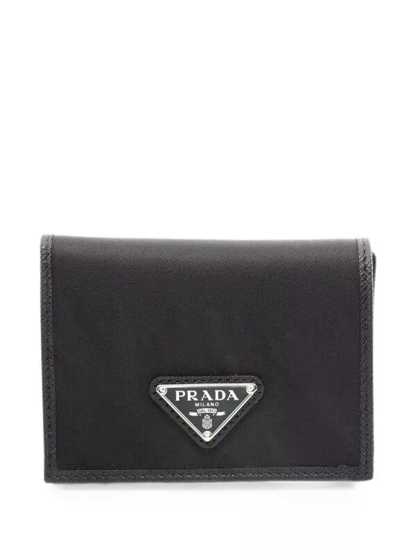Prada Tessuto Saffiano Trifold Wallet - Black