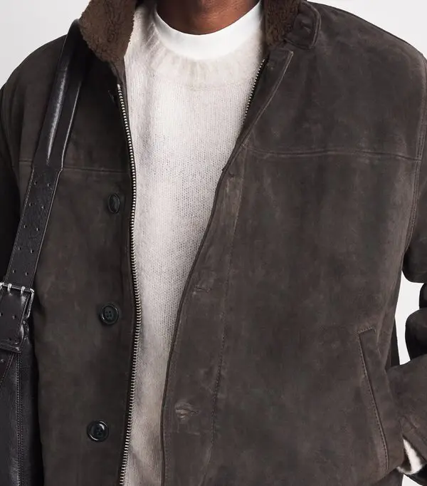 Citizens Of Humanity Suede-shearling Deck Jacket