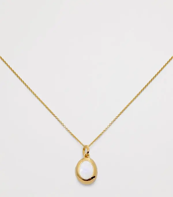 Monica Vinader Gold Vermeil And Moonstone June Birthstone Locket - White