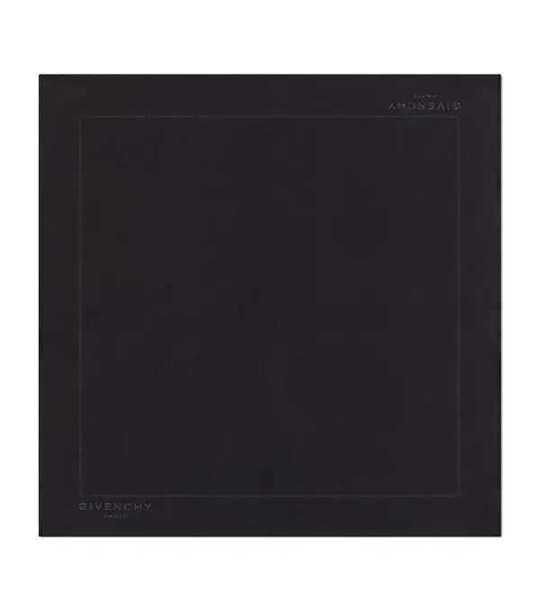 Givenchy Silk Logo Pocket Square - Black