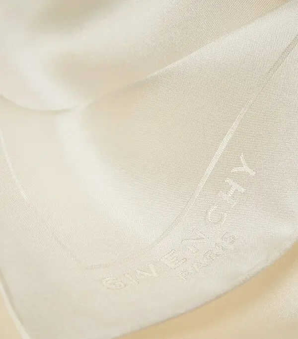 Givenchy Silk Logo Pocket Square - Ivory